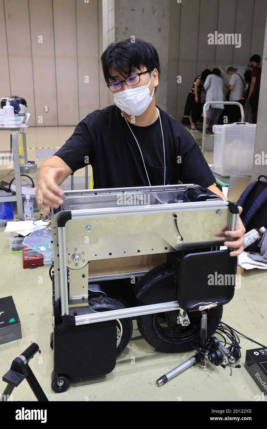 Tokyo, Japan. 3rd Oct, 2020. Groove X designer Takamitsu Ikoma ...