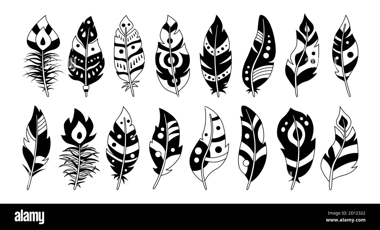 Indian Feather Clip Art Black And White