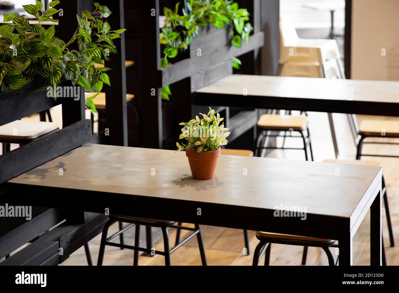 Restaurant dining interior inside empty tables chairs hi-res stock ...