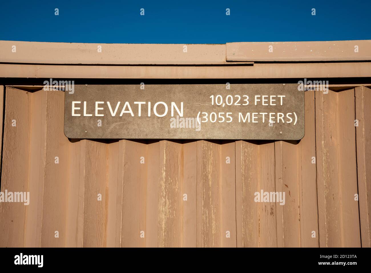 Maui, Hawaii. Elevation marker on top of the Haleakala Crater showing ...