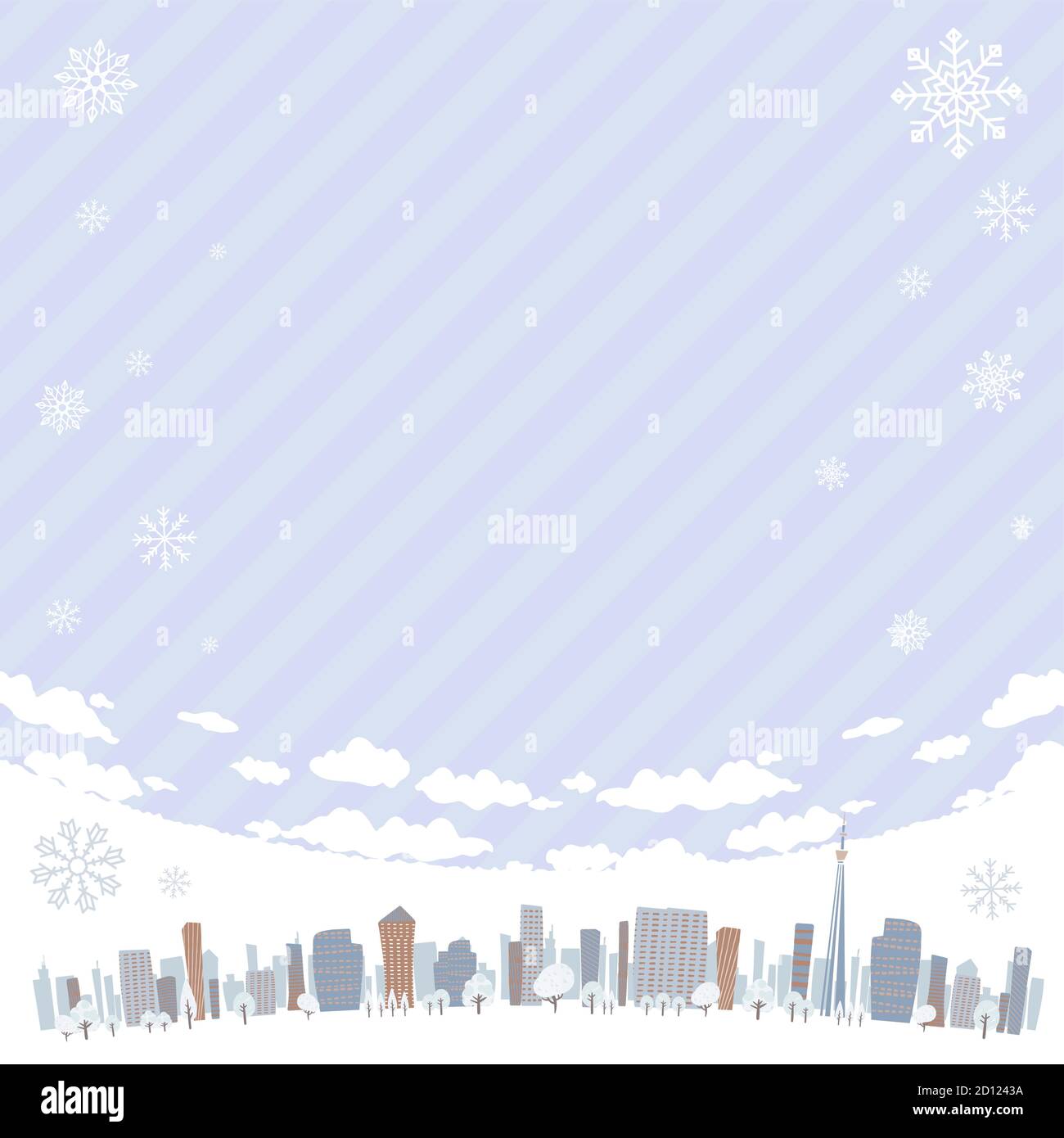 Cityscape of the city in winter. Vector art that is easy to edit Stock ...