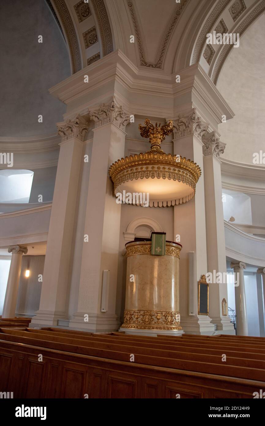 Pulpit of Helsinki Cathedral is the Finnish Evangelical Lutheran ...