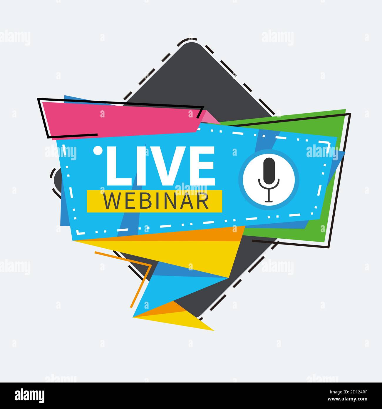 Live Webinar Button, icon, emblem label gradient Vector illustration ...