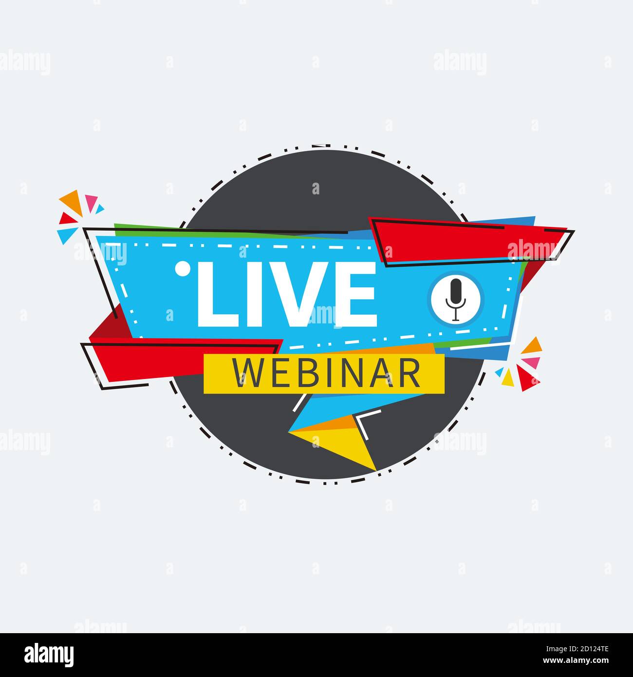 Live Webinar Button, icon, emblem label gradient Vector illustration ...