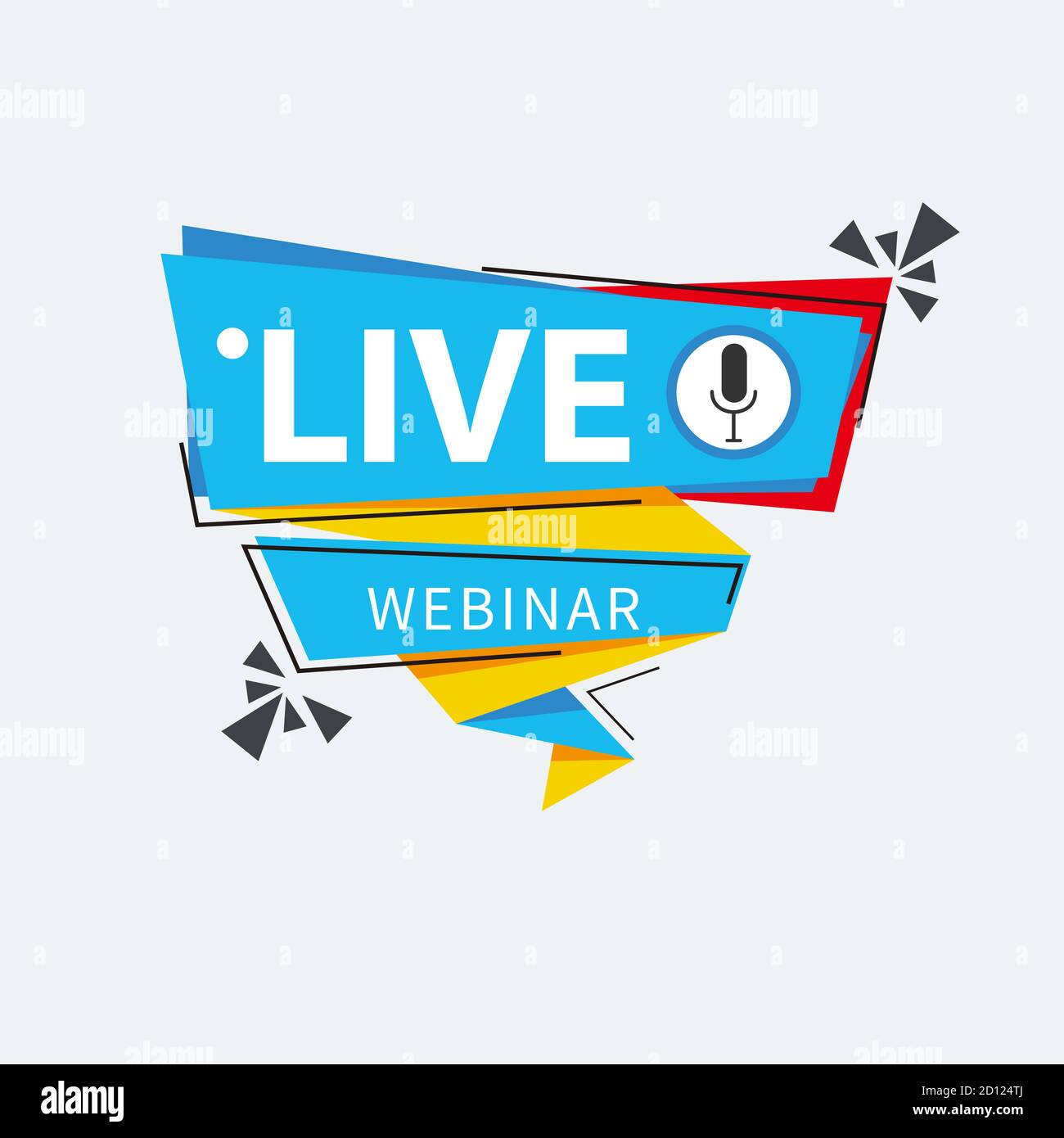 Live Webinar Button, icon, emblem label gradient Vector illustration ...