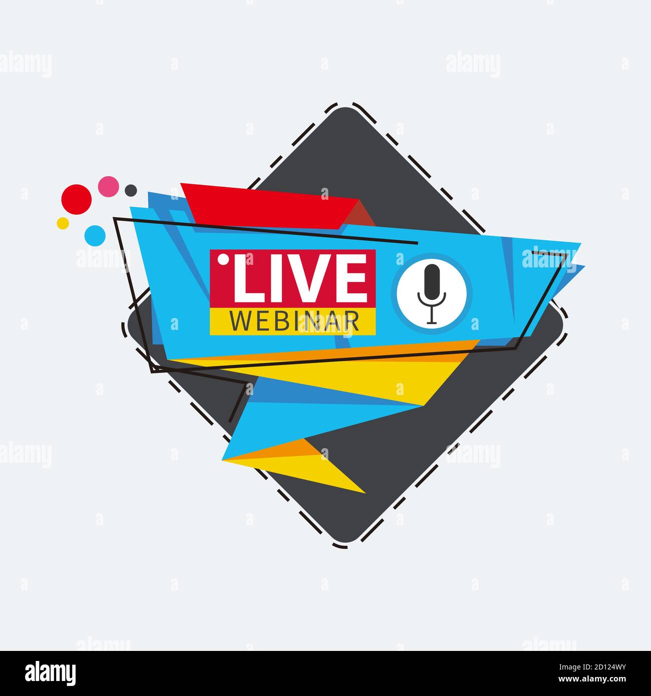 Live Webinar Button, icon, emblem label gradient Vector illustration ...