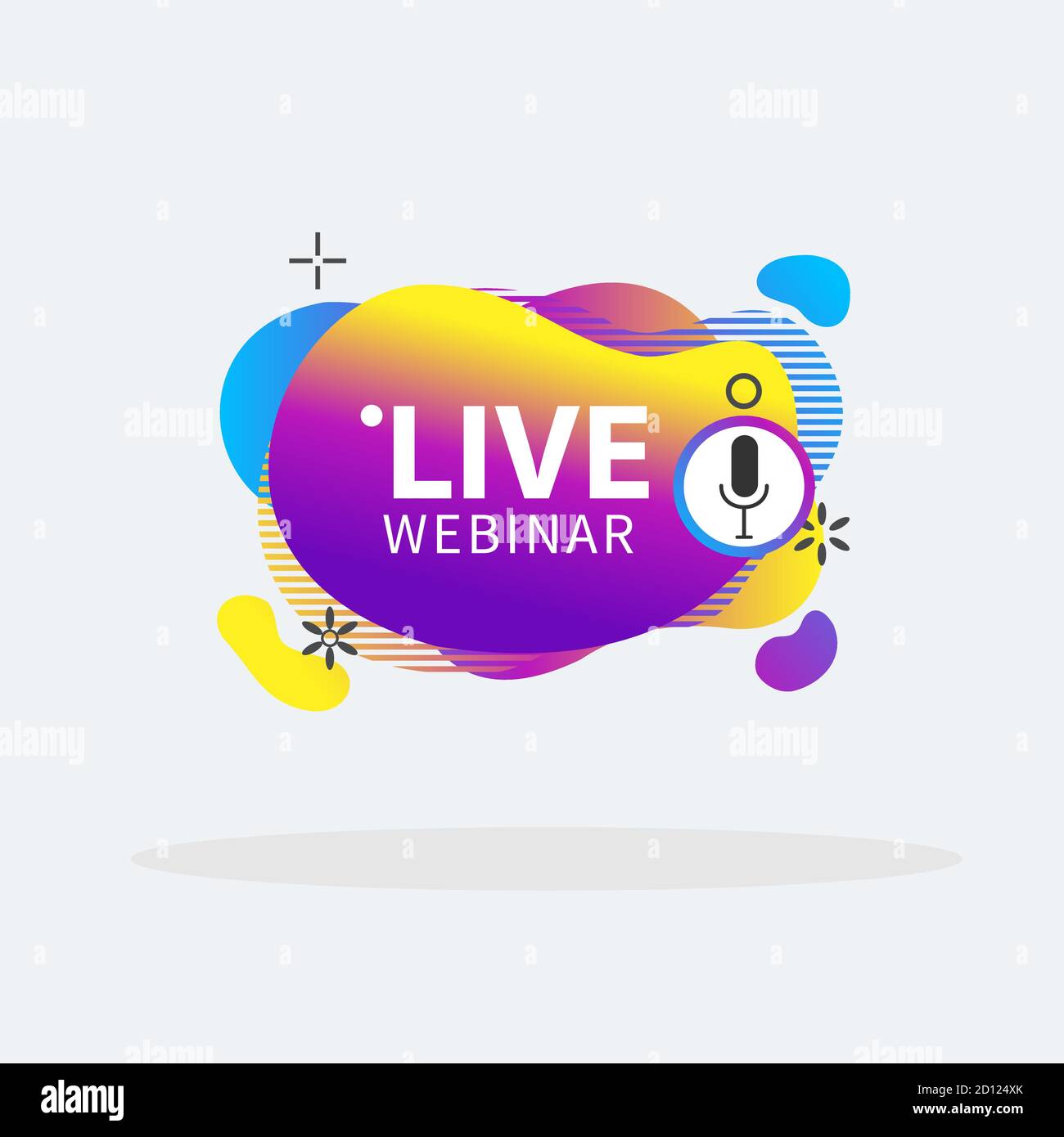 Live Webinar liquid Button, icon, fluid, emblem label gradient Vector ...