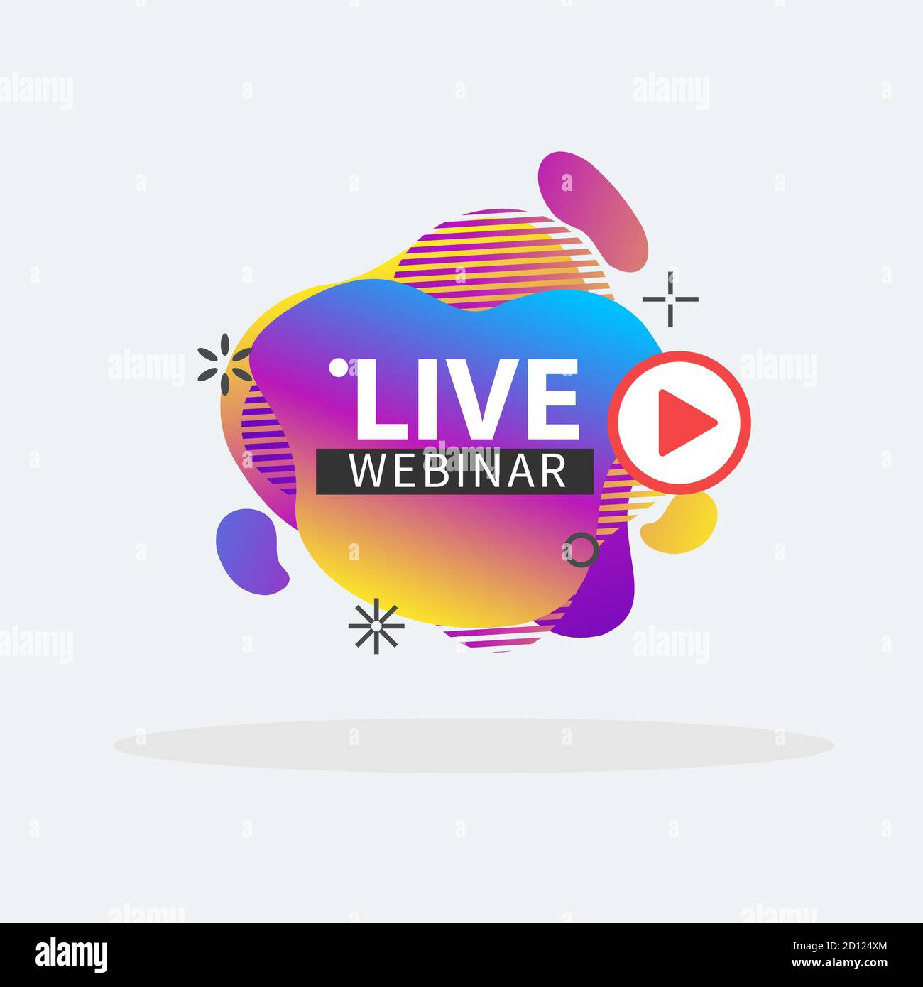 Live Webinar liquid Button, icon, fluid, emblem label gradient Vector ...
