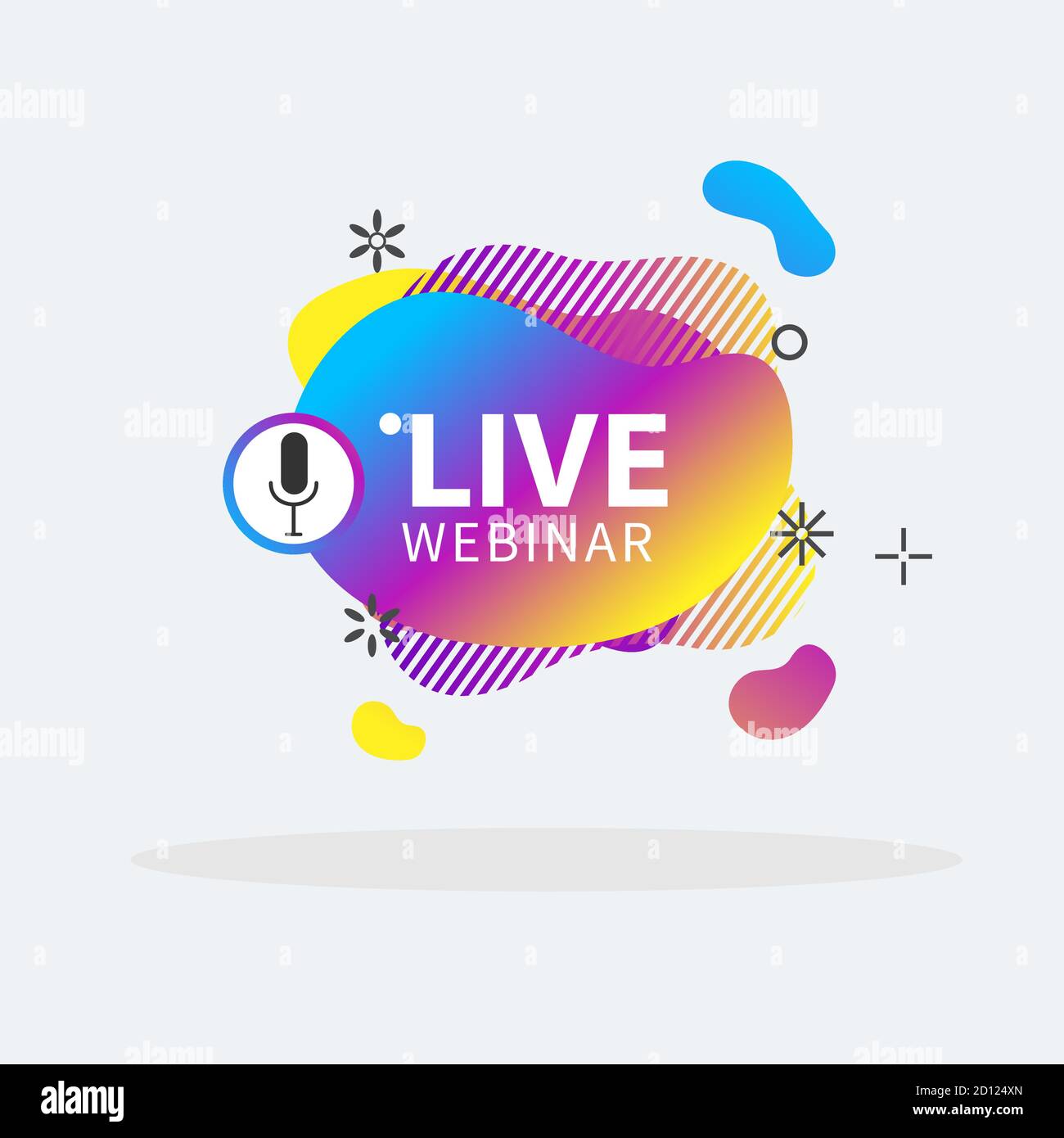 Live Webinar liquid Button, icon, fluid, emblem label gradient Vector ...