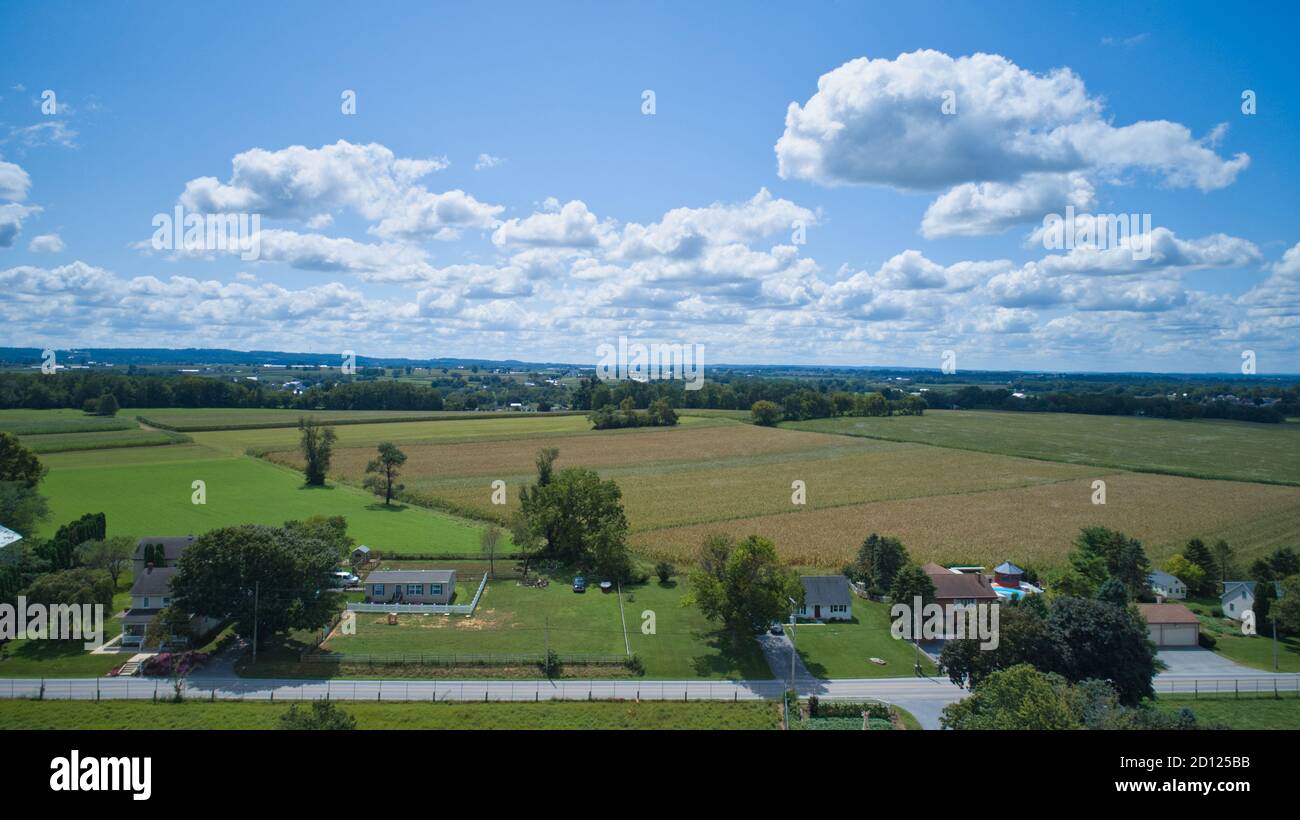 Aerial view amish countryside corn hi-res stock photography and images ...