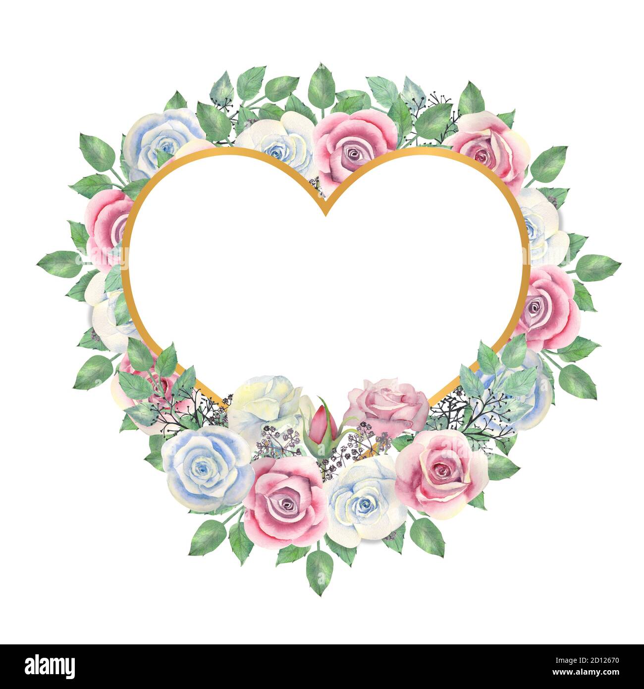 Pink Roses Heart Frame