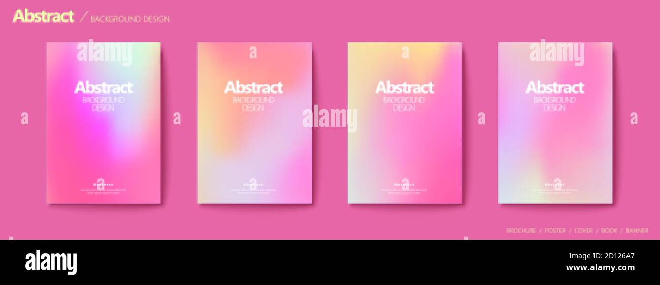 Set of brochure and flyer cover template, with pink blurry gradient ...