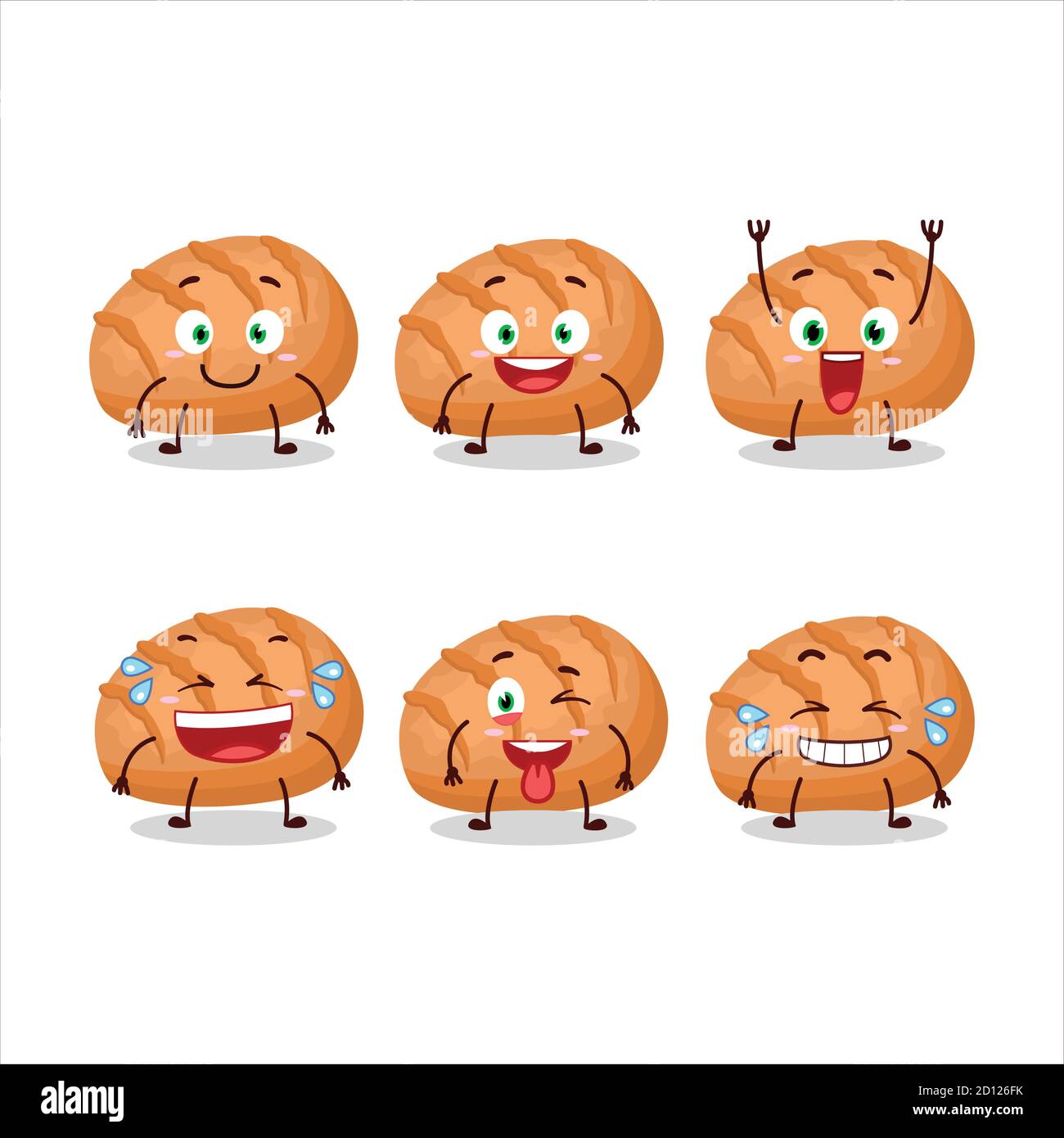 Cartoon character of bun bread with smile expression Stock Vector Image ...