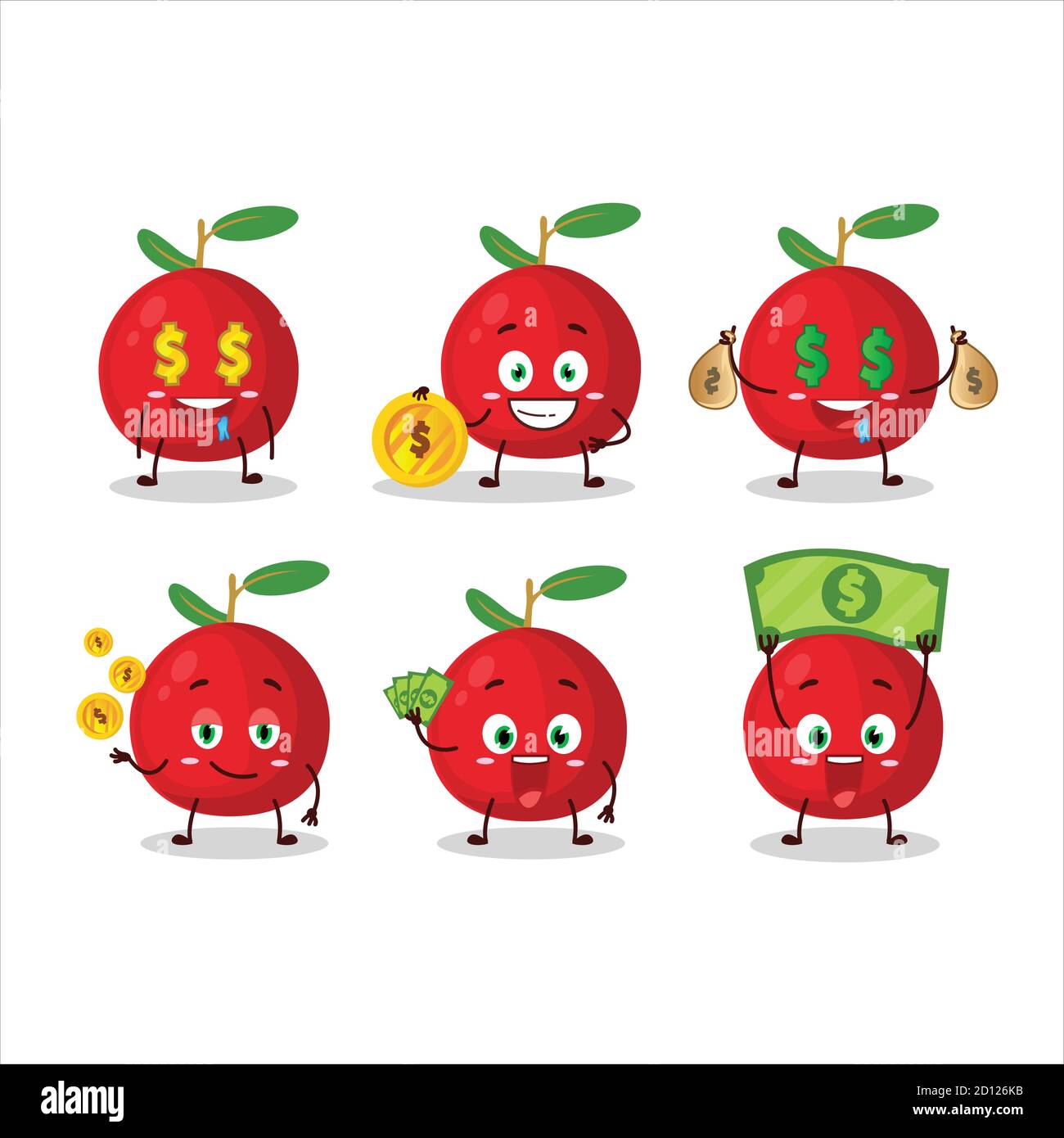 Cranberry cartoon character with cute emoticon bring money Stock Vector ...