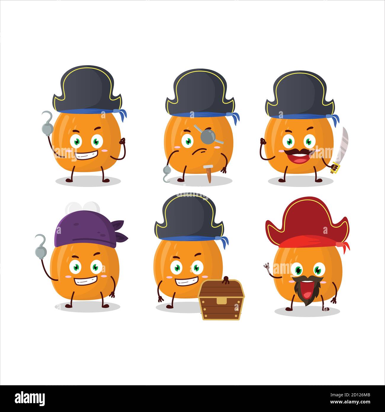 Cartoon character of chicken thighs with various pirates emoticons ...