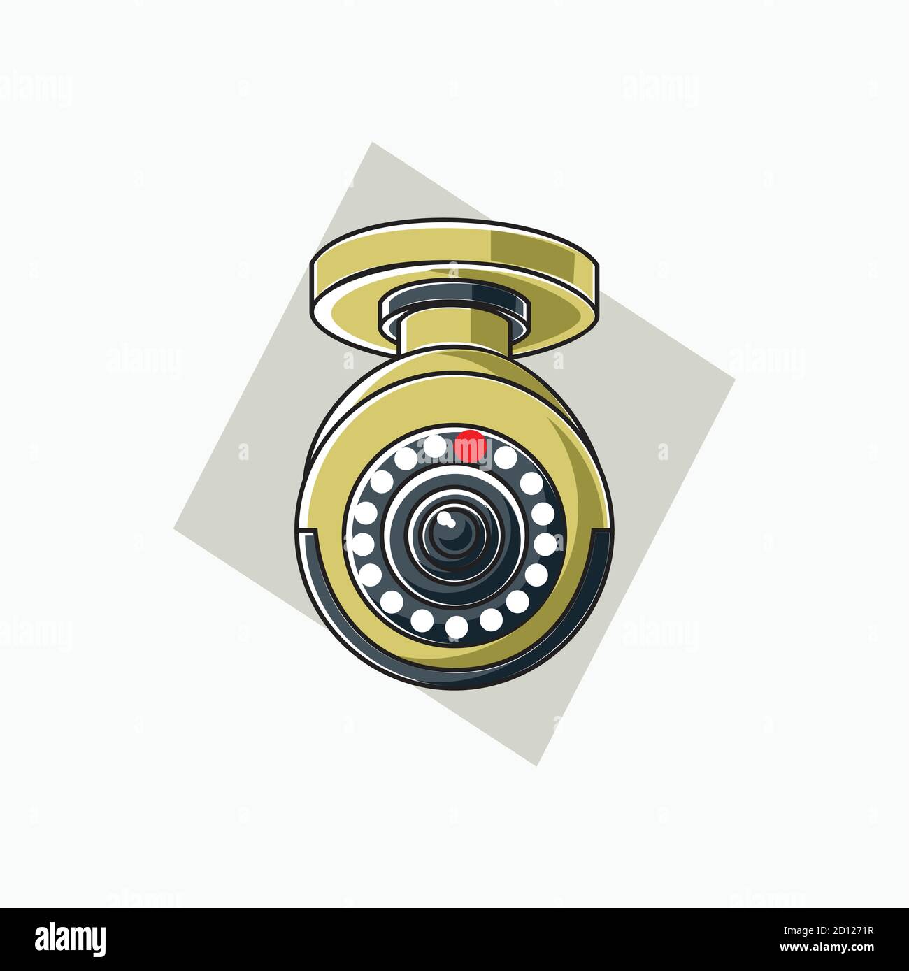 vector illustrations - outdoor CCTV (camera surveillance) round shaped ...