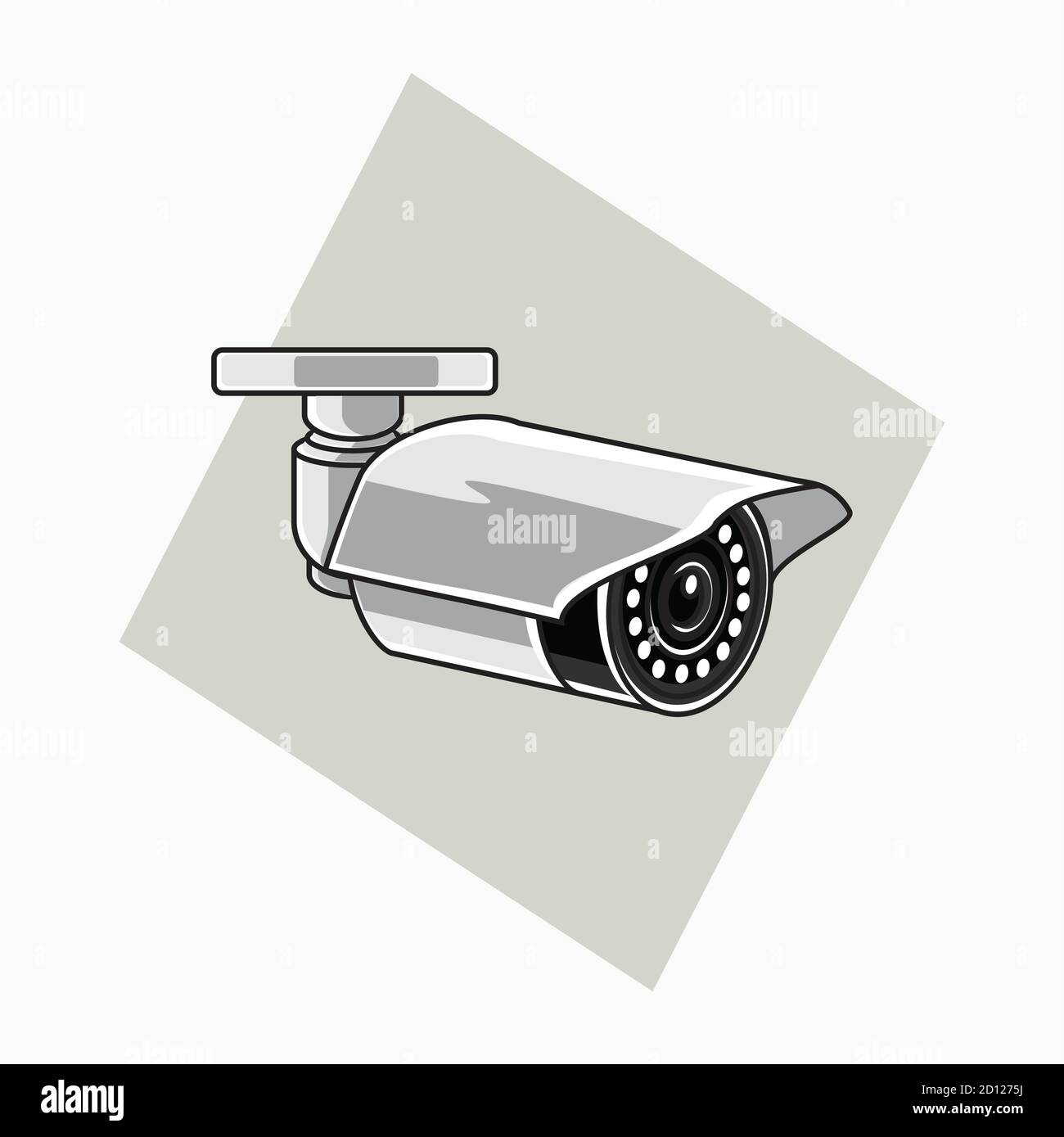 vector illustrations - white tube shaped CCTV (camera surveillance) for ...