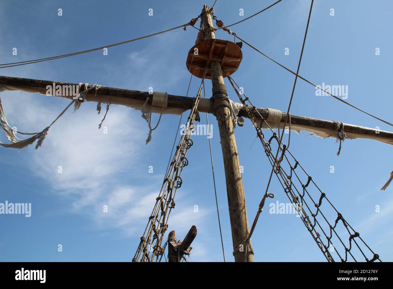High angle shot of the ship's mast Stock Photo - Alamy