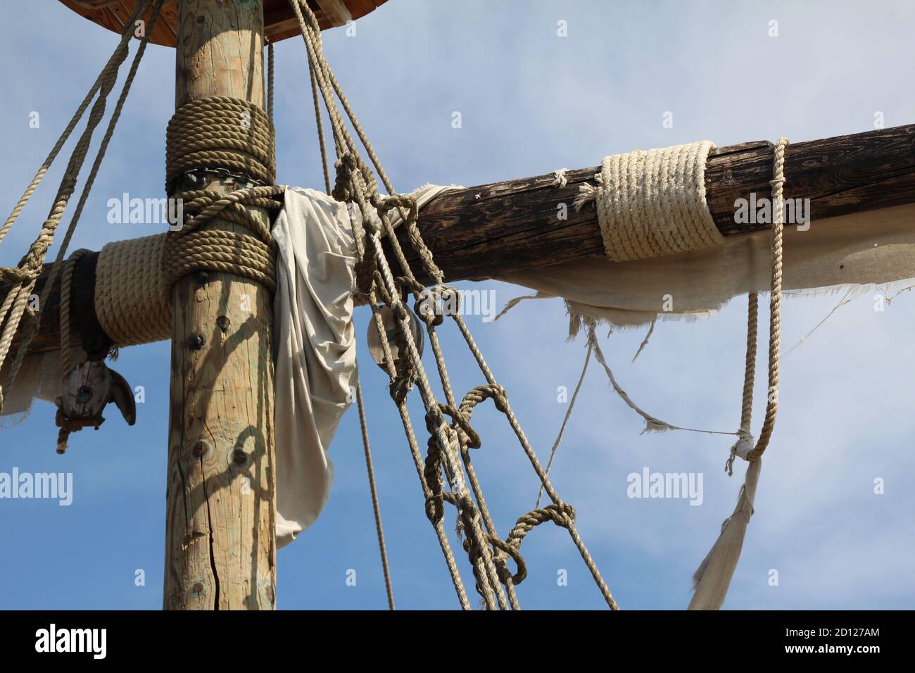 High angle shot of the ship's mast Stock Photo - Alamy