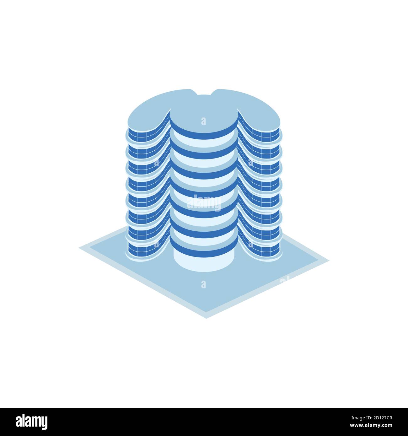 circular building flanked by twin curve business tower building - tower ...