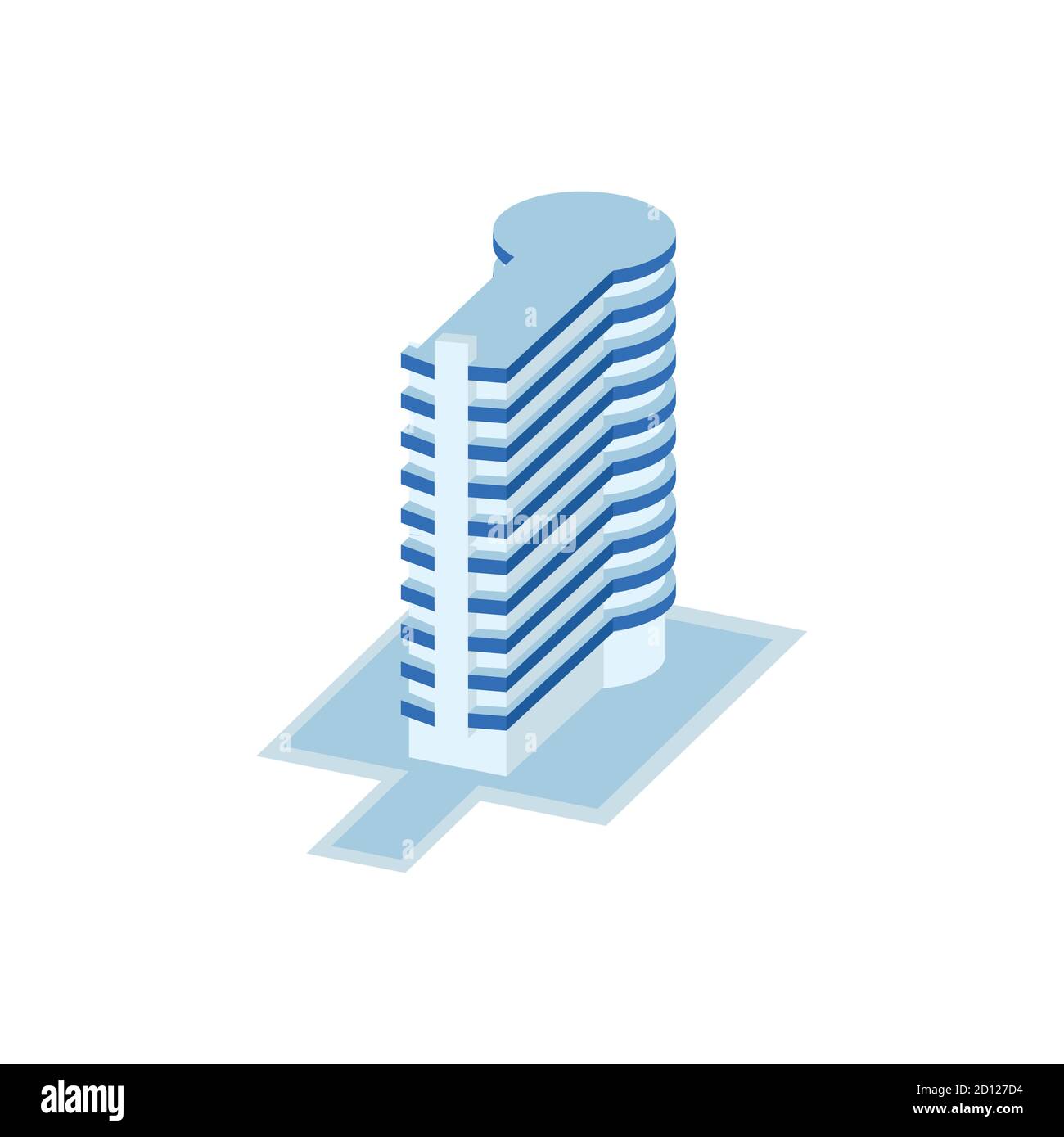 long pillar business tower are connected to circular building - tower ...