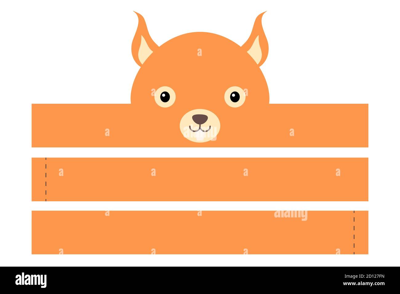 Printable squirrel paper hat. Party crown die cut template for birthday ...