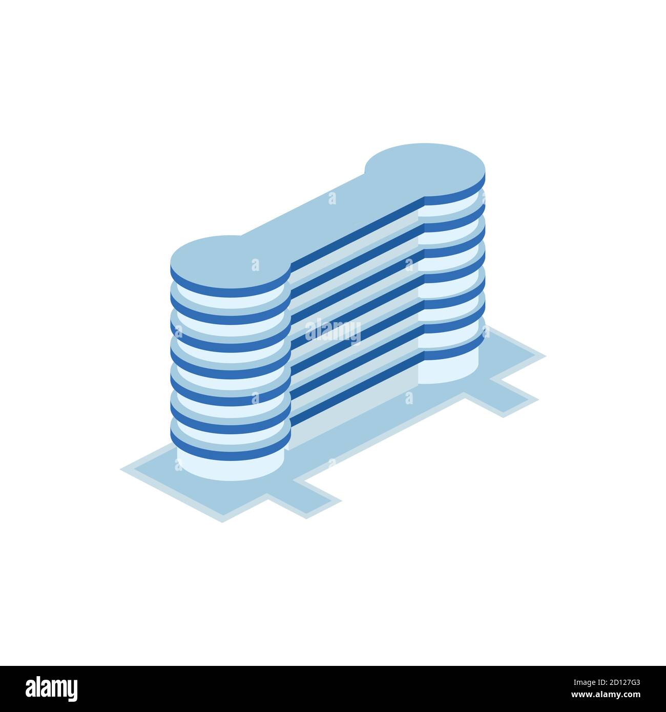 two circular tower are connected by industrial building - tower ...