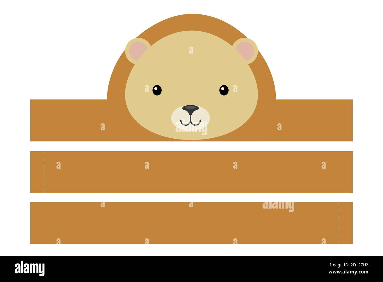 Printable lion paper hat. Party crown die cut template for birthday ...