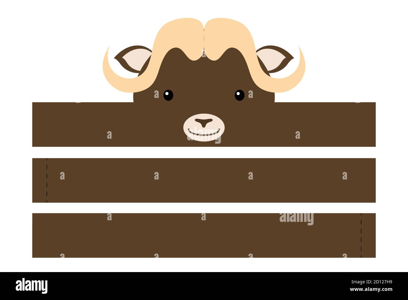 Printable musk ox paper hat. Party crown die cut template for birthday ...