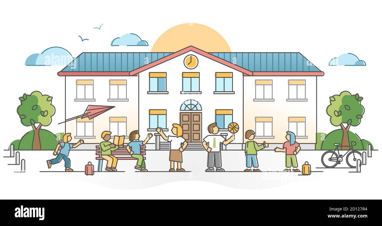 Teaching outside outdoors exterior Stock Vector Images - Alamy