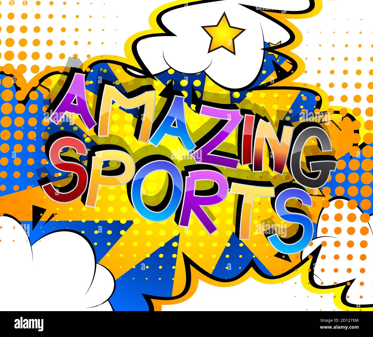 Amazing Sports Comic book style cartoon words on abstract comics ...