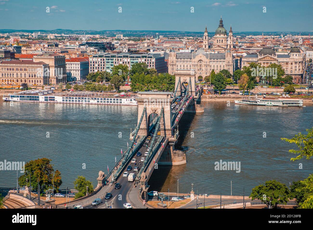 Széchenyi Lánchíd, also known as the chain bridge, the historic ...
