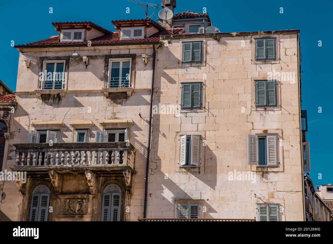 The ancient roman architectures in old town of Split, Croatia Stock ...