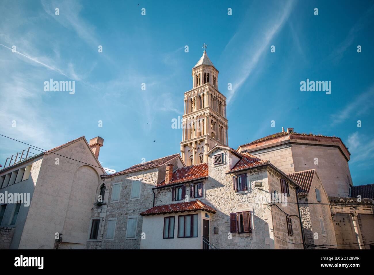 The ancient roman architectures in old town of Split, Croatia Stock ...