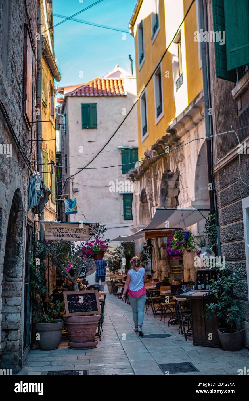 The ancient roman architectures in old town of Split, Croatia Stock ...