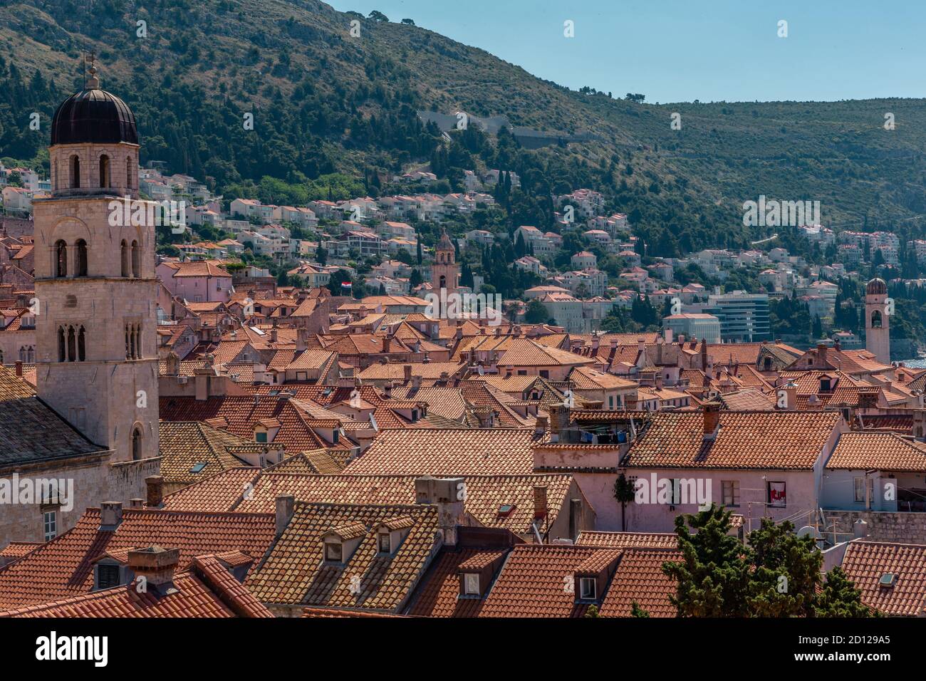 The historic architectures in old town of Dubrovnik, Croatia, view from ...