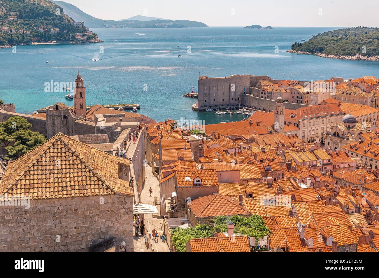 The historic architectures in old town of Dubrovnik, Croatia, view from ...