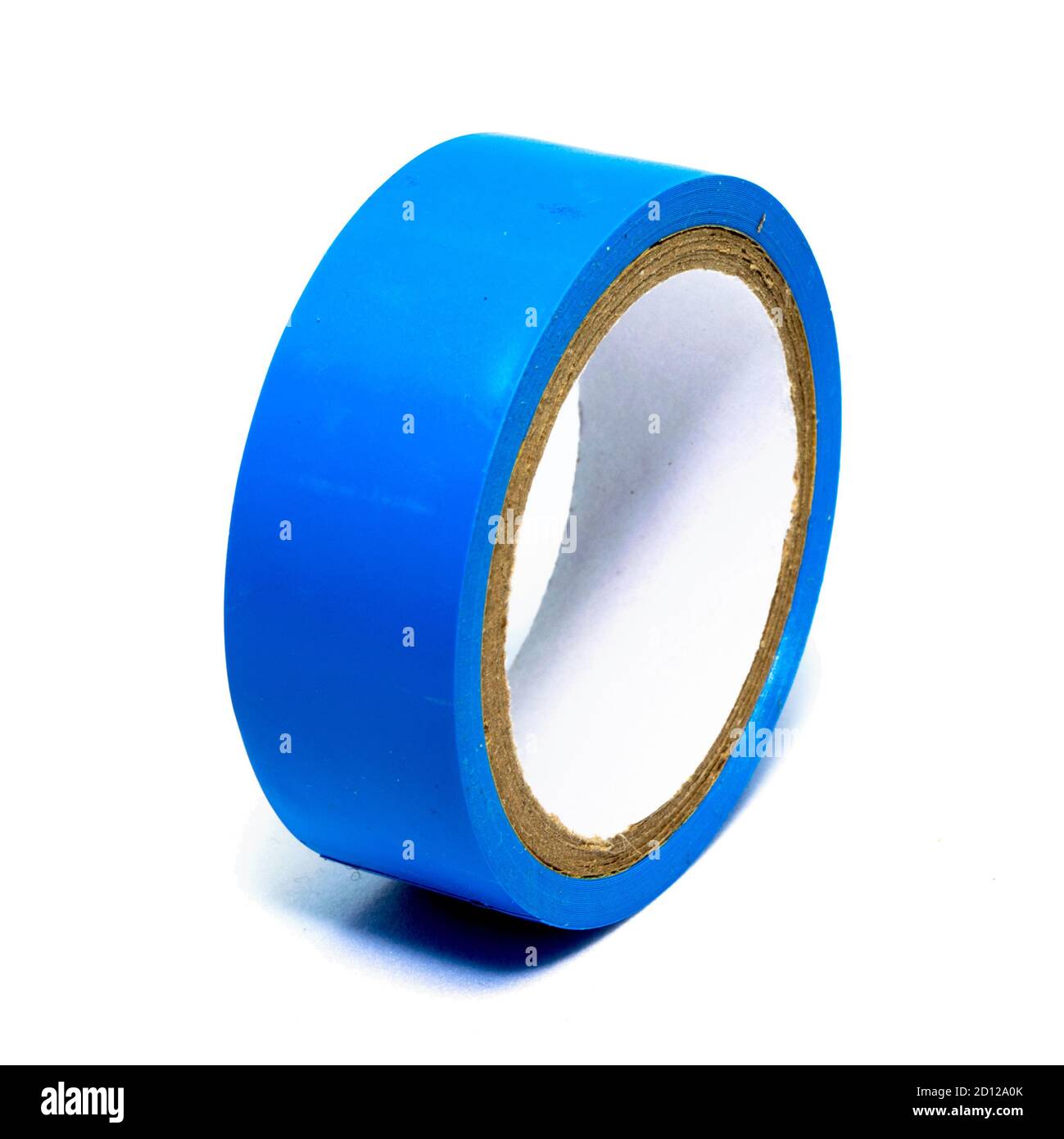 Roll of blue plastic duct tape isolated on white background Stock Photo ...
