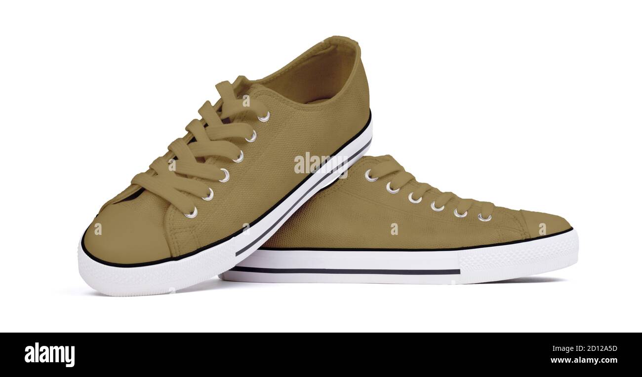 Pair of brown canvas shoes hi-res stock photography and images - Alamy
