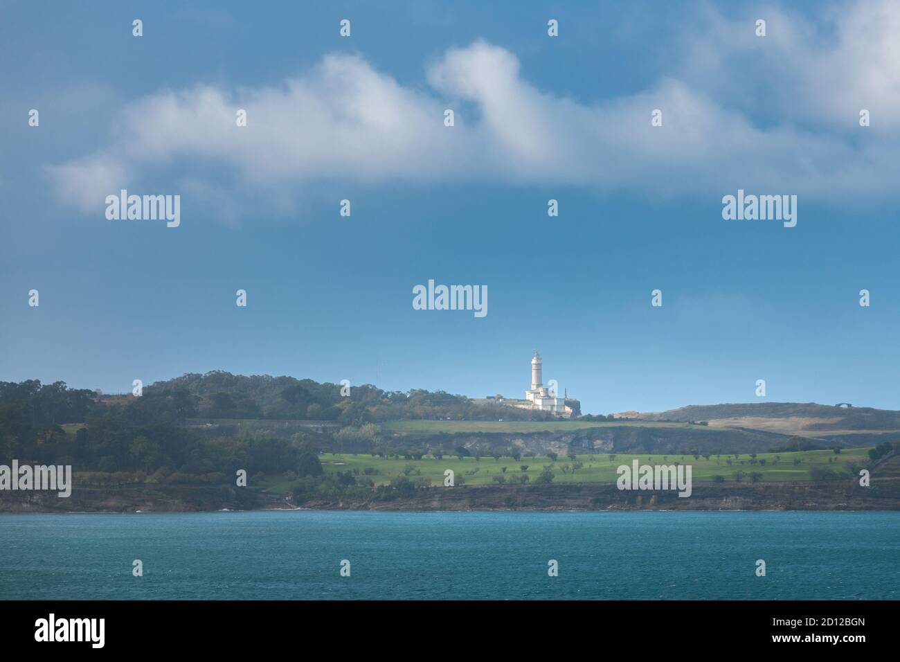 Cabo Mayor lighthouse from Magdalena peninsula, Santander, Spain Stock ...