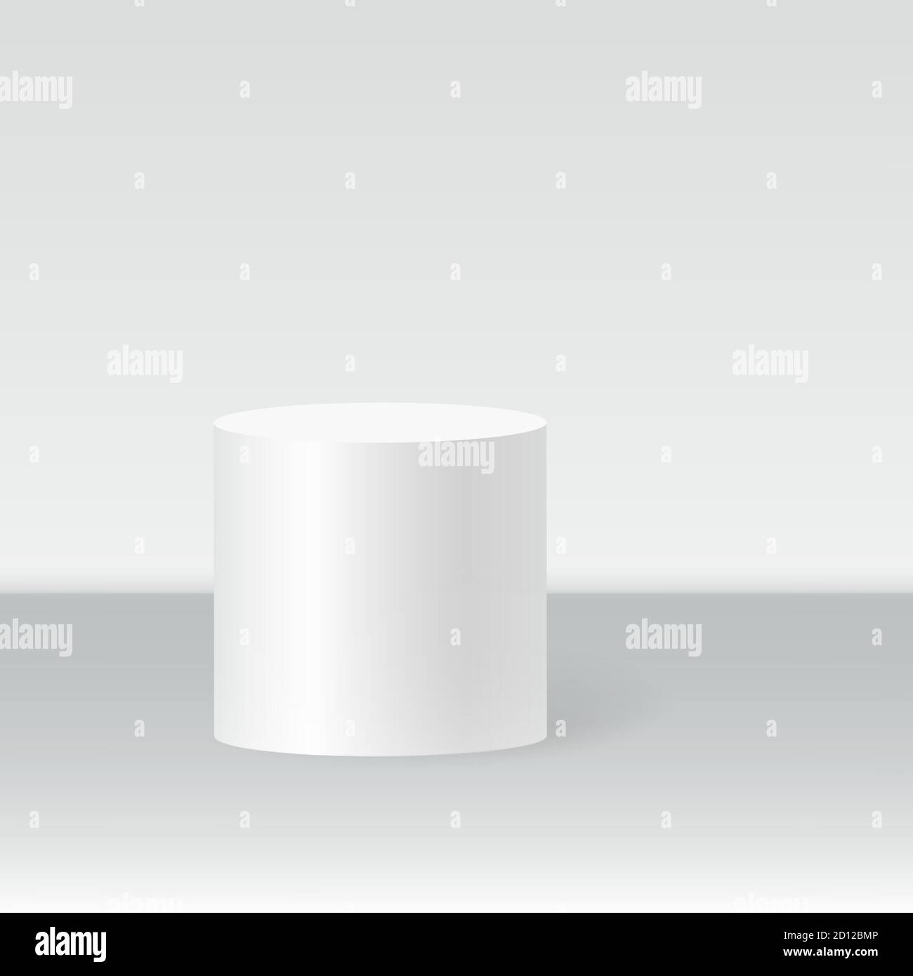 Single cylinder podium scene, winner pedestal. White cylinder template ...