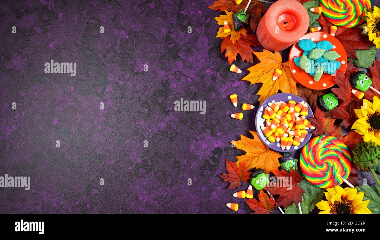 Happy Halloween Trick or Treat theme desktop with candy and lollipops ...