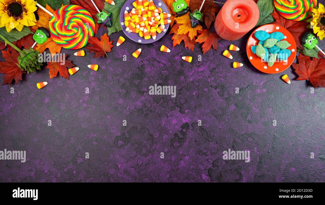 Happy Halloween Trick or Treat theme desktop with candy and lollipops ...