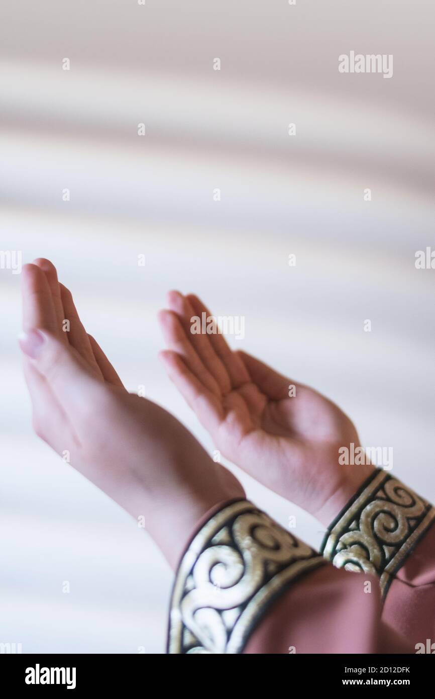 Islamic Dua Concept. Female hands.Peaceful spiritual moments. Hand ...