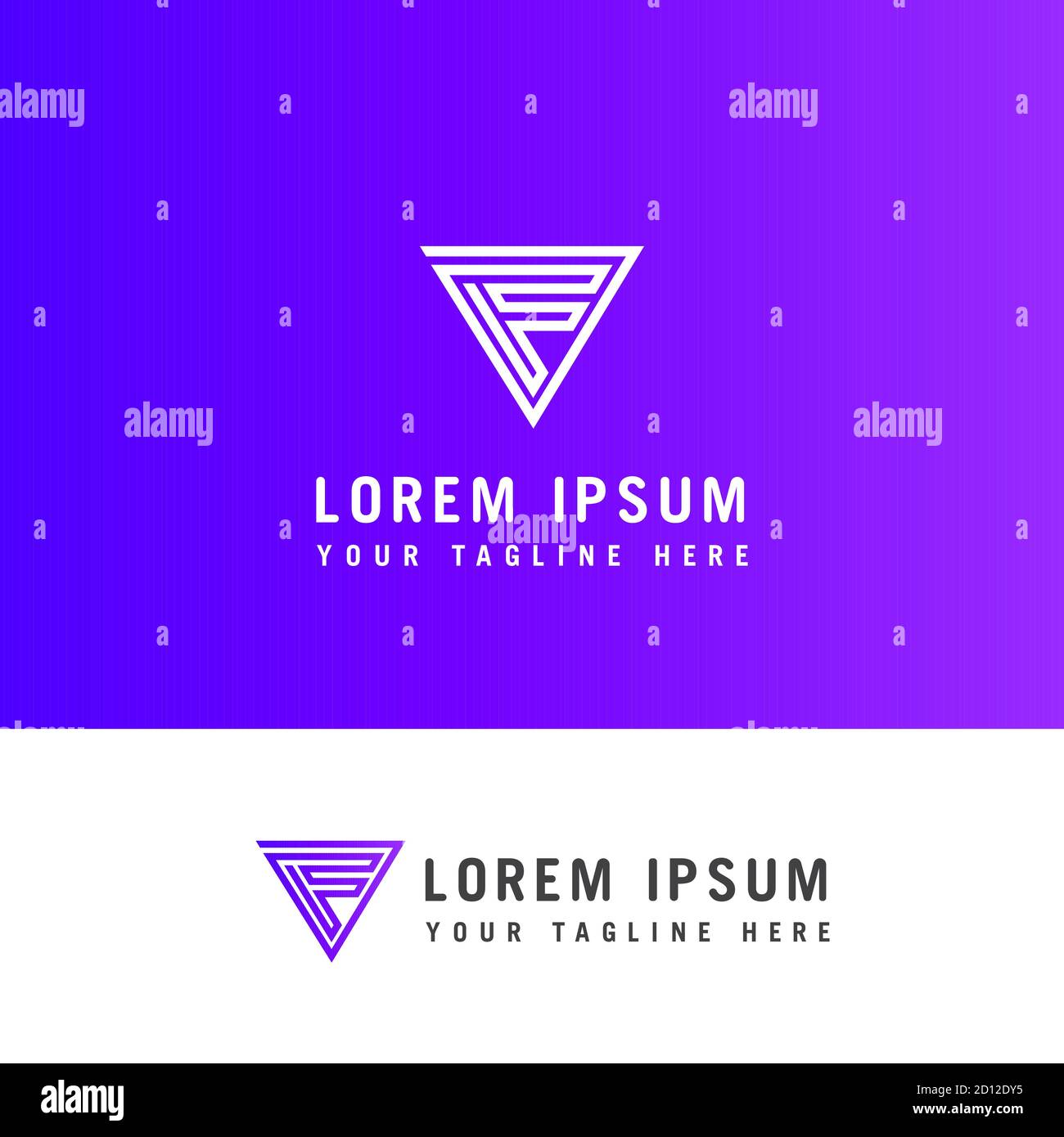 Initial Letter F Triangle line Logo Design Template Stock Vector Image ...