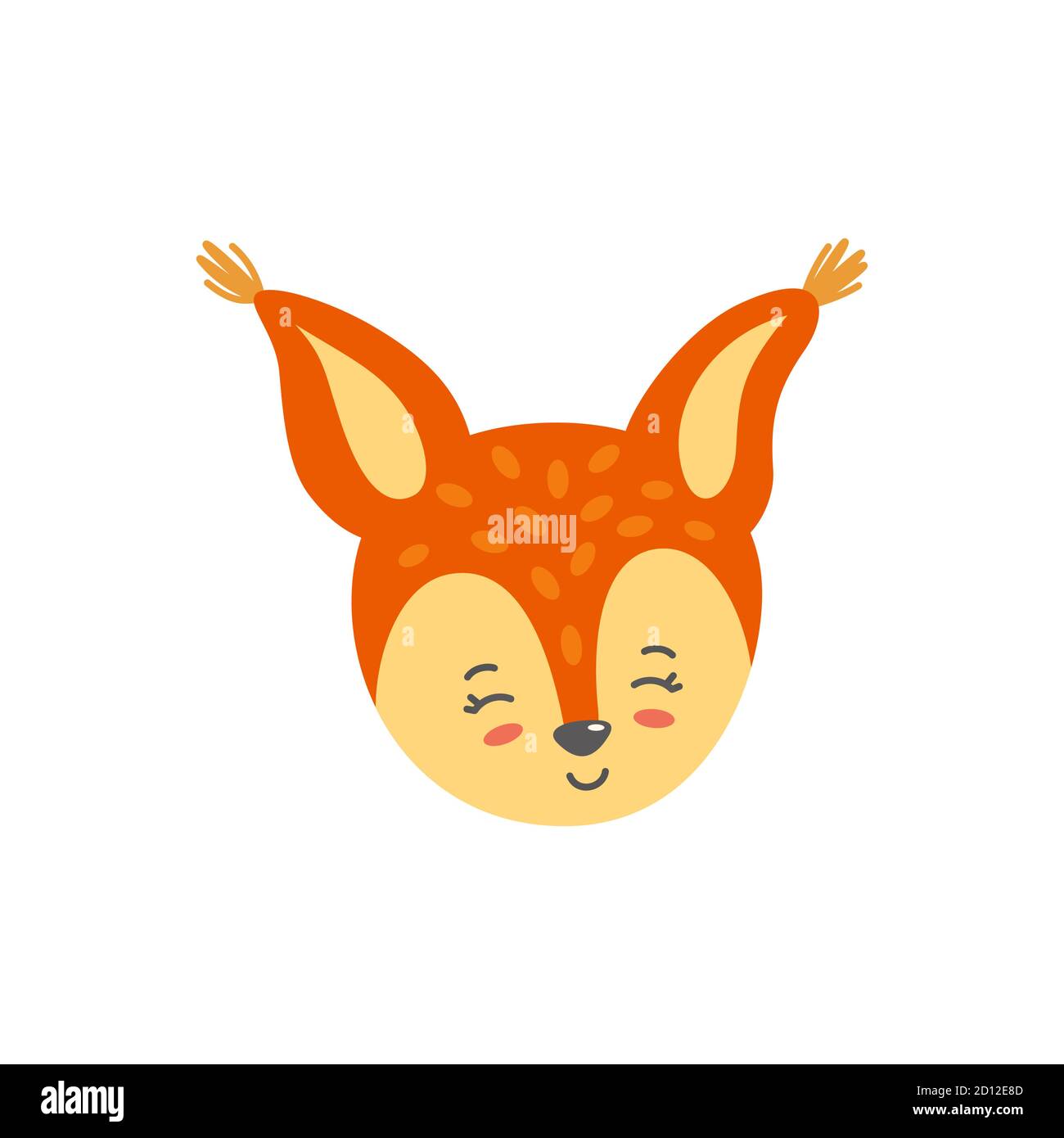 Squirrel head as emoticon. Cute smiling emoji. Vector illustration of ...