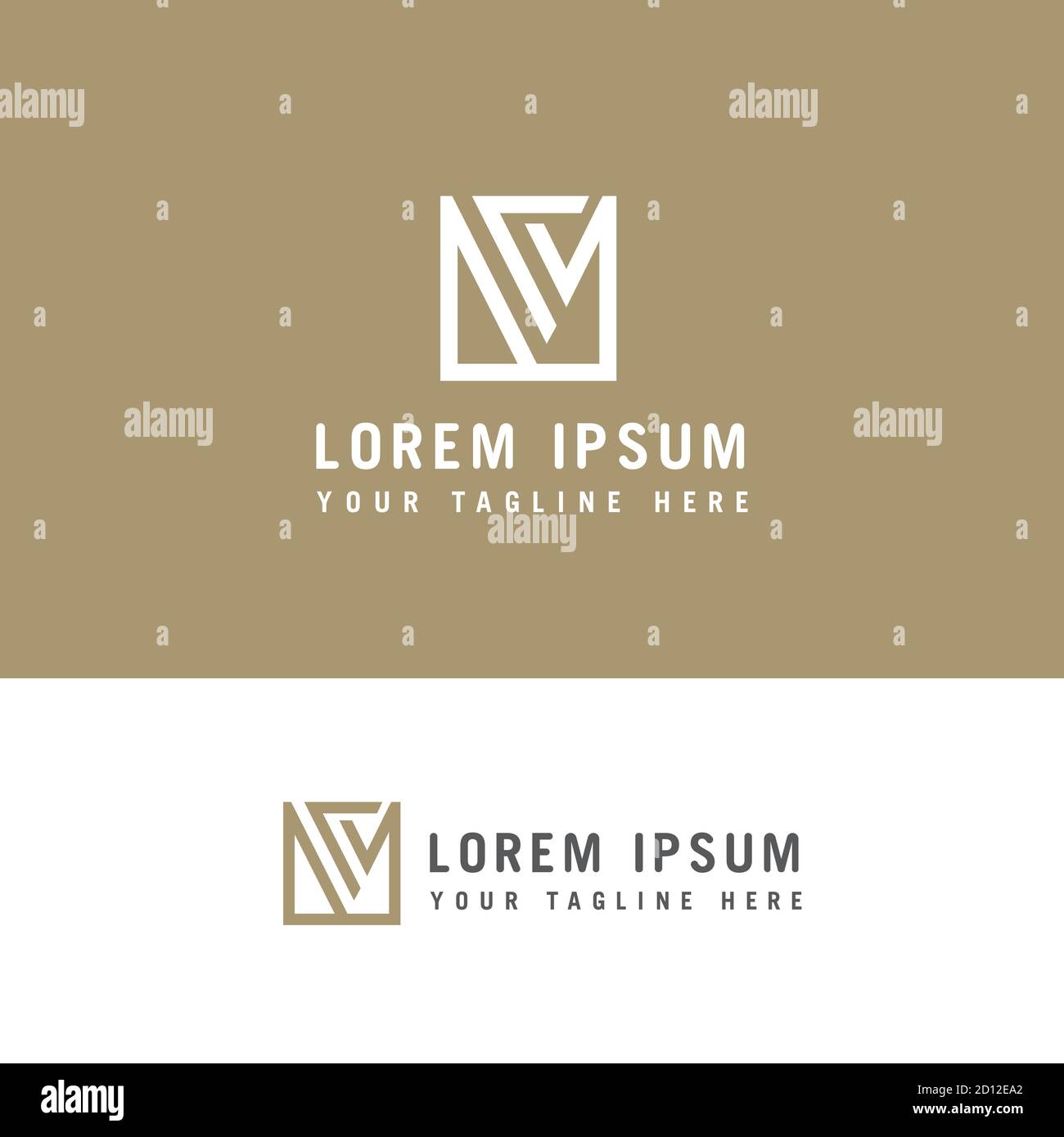 Letter V square Vector graphic creative line alphabet logo Stock Vector ...