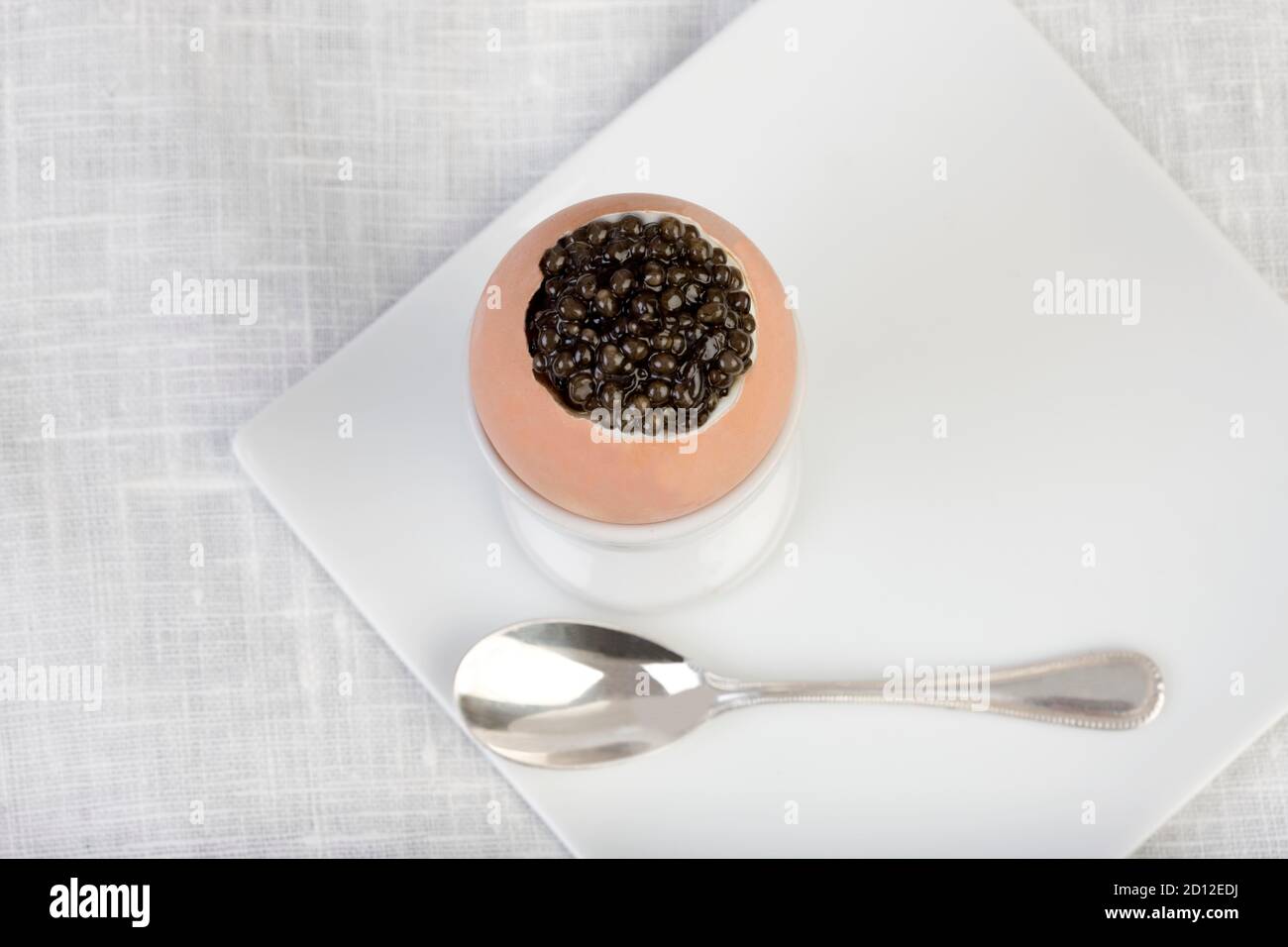 Boiled Egg and Caviar, Sturgeon's Eggs Stock Photo - Alamy