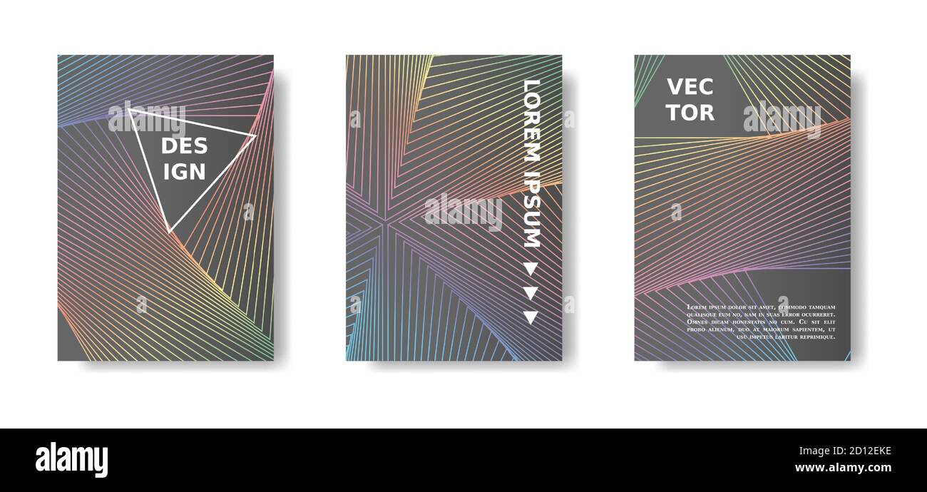 Minimal title design. Modern vertical cover. Holographic rainbow and ...