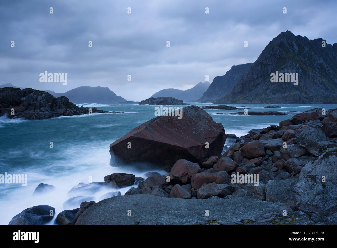 geography / travel, Norway, Lofoten, evening mood at Djupfjord near ...